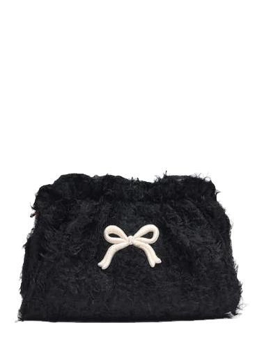 URBAN ESSENTIALS Fluffette Cosmetic & Travel Organizer Pouch - Black Cream