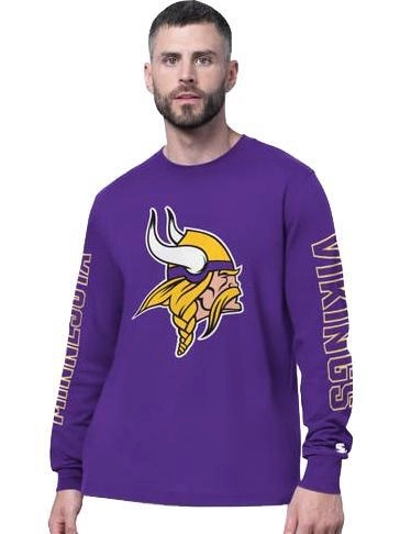 STARTER Minnesota Vikings Clutch Hit Ii Long-sleeve T-shirt - Purple