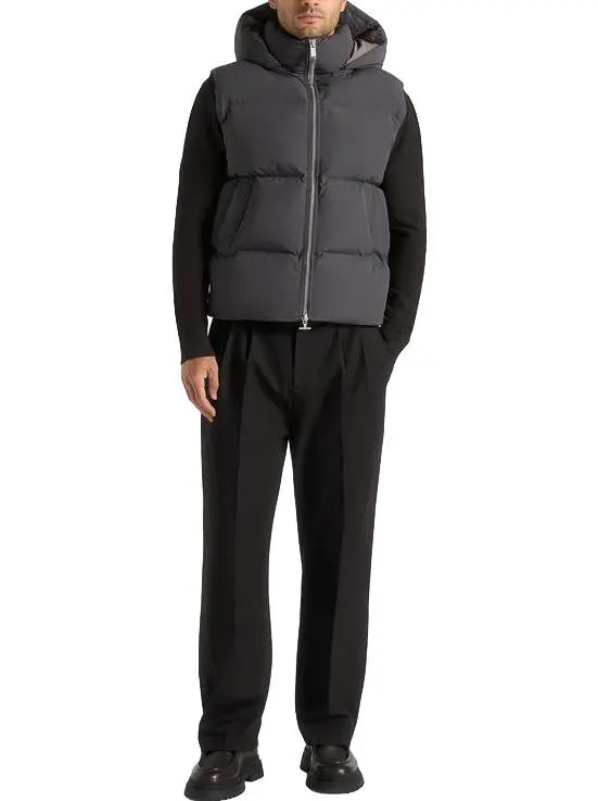 Manière De Voir Eric 2-in-1 Puffer Jacket With Detachable Sleeves And Hood - Dark Grey