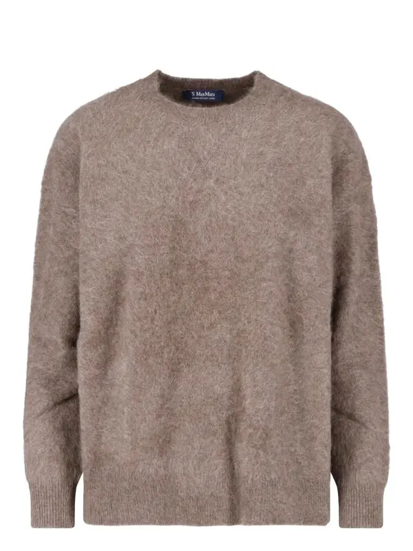 Max Mara Yak Sweater With Scarf - Brown