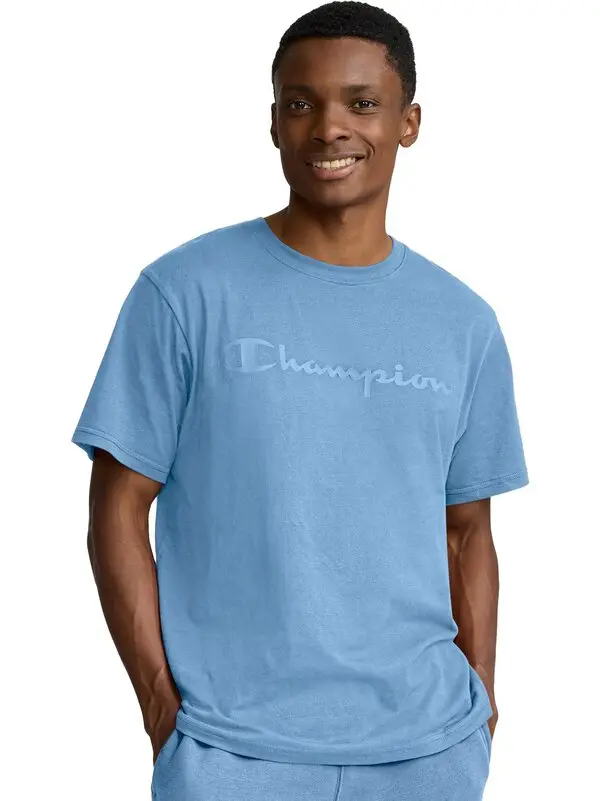 Champion Classic Graphic T-shirt, Tonal Script Logo - Riviera