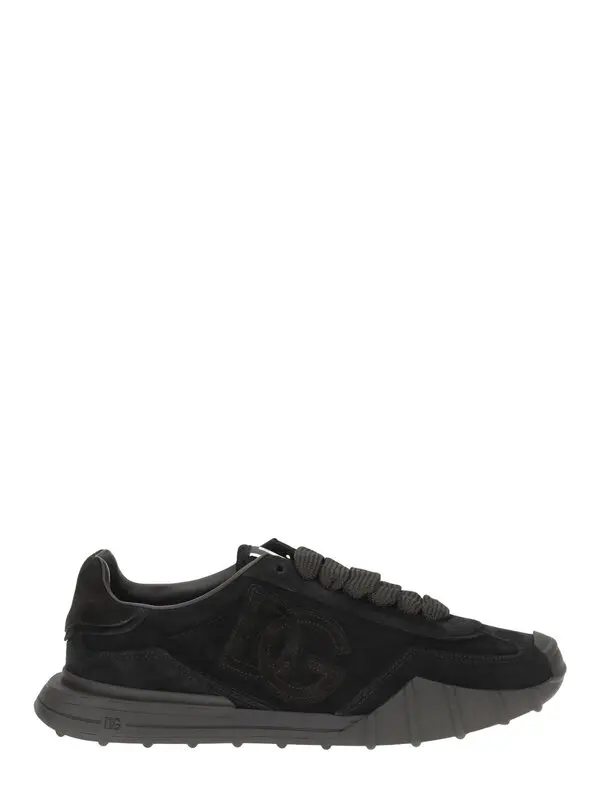 Dolce & Gabbana Dg Athletic Suede Leather Sneakers - Black