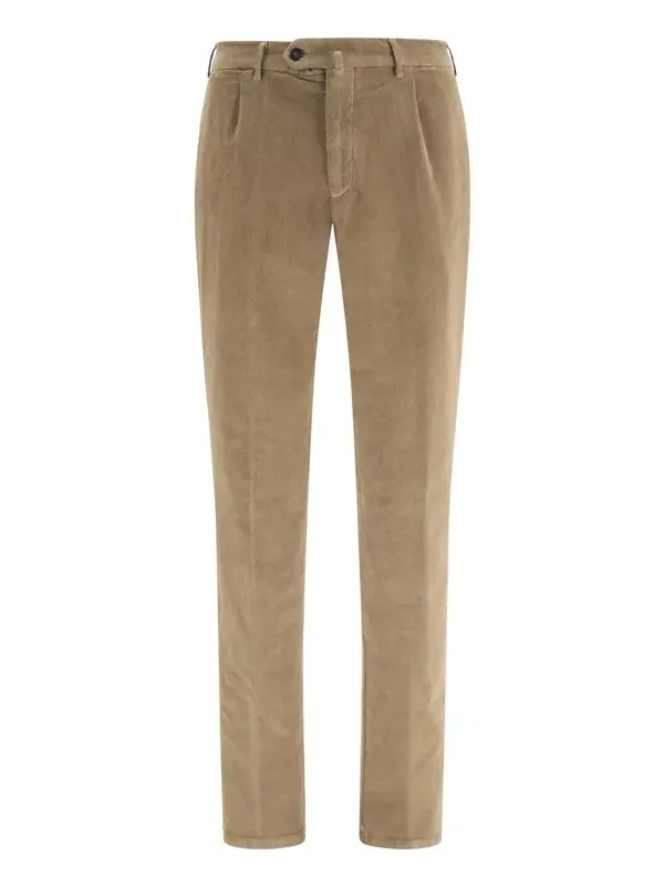 GERMANO Corduroy Tailored Tapered Fit Trousers - Brown