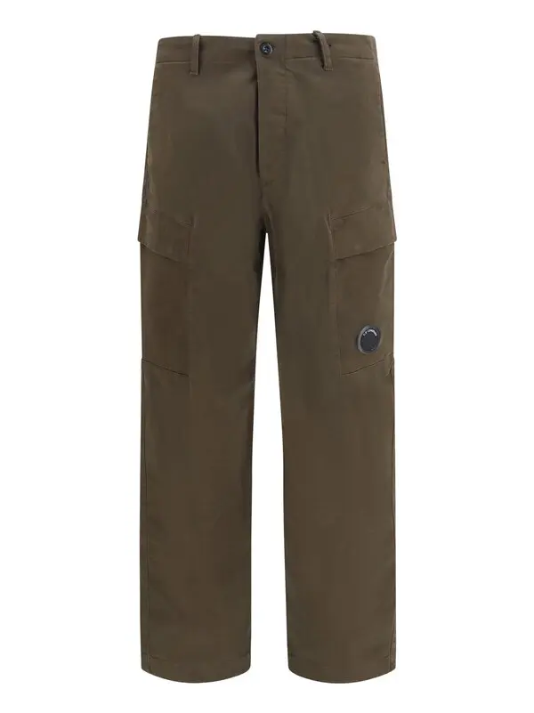 C.P. COMPANY Stretch Cotton Satin Cargo Pants - Green