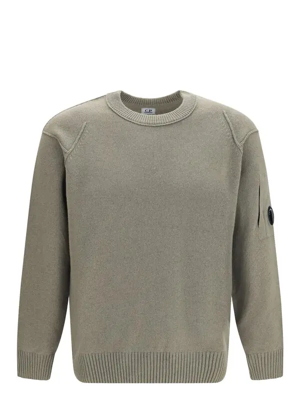 C.P. COMPANY Grs Lambswool Crewneck Sweater - Khaki