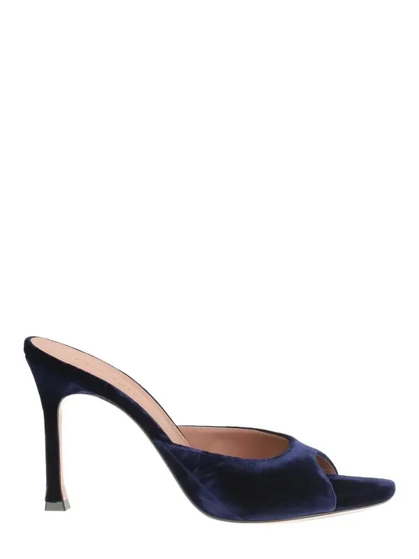 Amina Muaddi Alexa Velvet Sandals - Blue