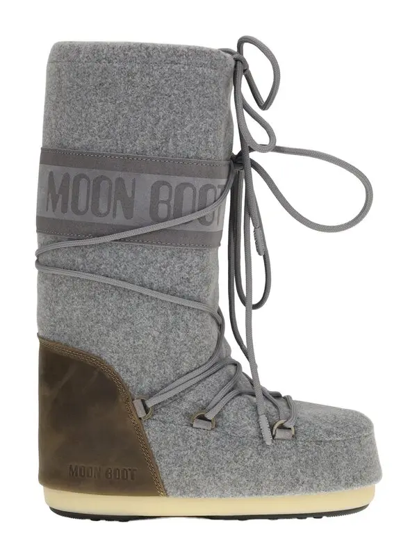 Moon Boot Mb Icon Nubuck Felt Snow Boots - Grey