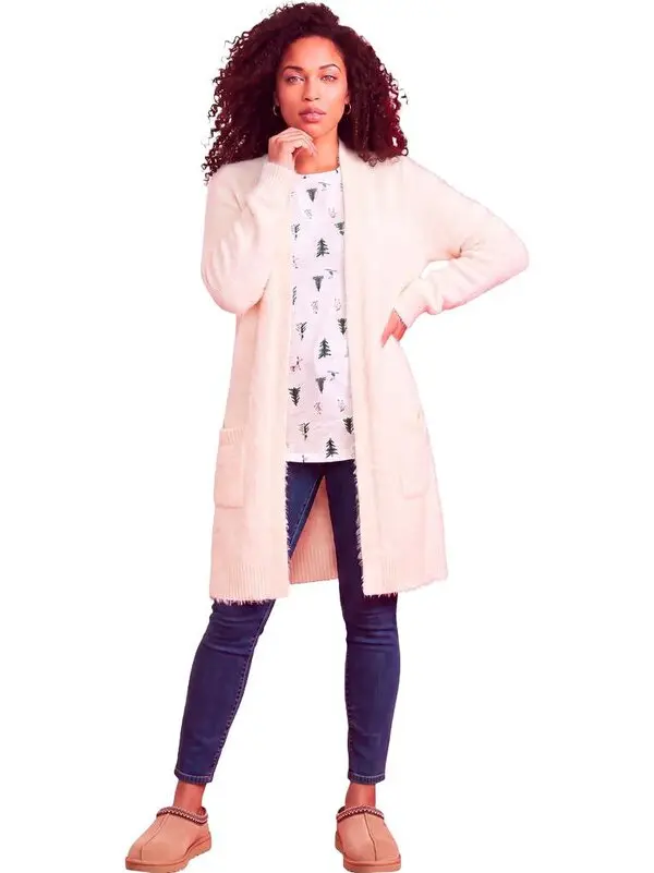 Roaman's Eyelash Cardigan - Ivory