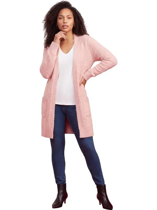 Roaman's Eyelash Cardigan - Pale Lavender