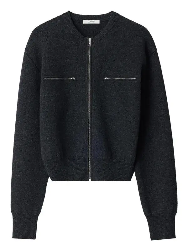 LEMAIRE Zipped Knit Bomber Jacket - Gray