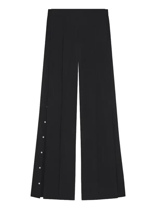 COURREGES Snap Detail Twill Trousers - Black