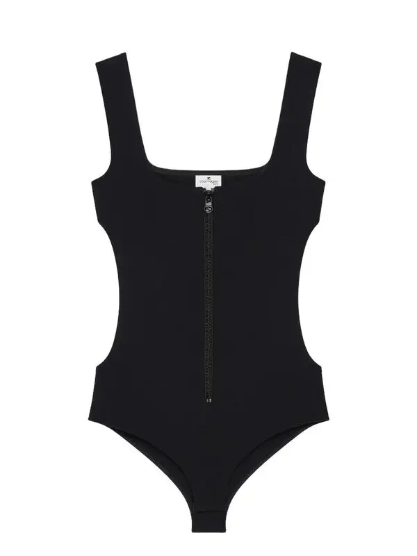 COURREGES Cut-out Stretch Techno Top - Black