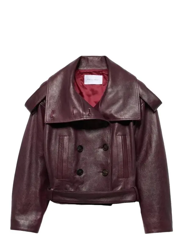 7 FOR ALL MANIKIND 7 For All Mankind Double Breasted High Neck Short Jacket - Bordeaux