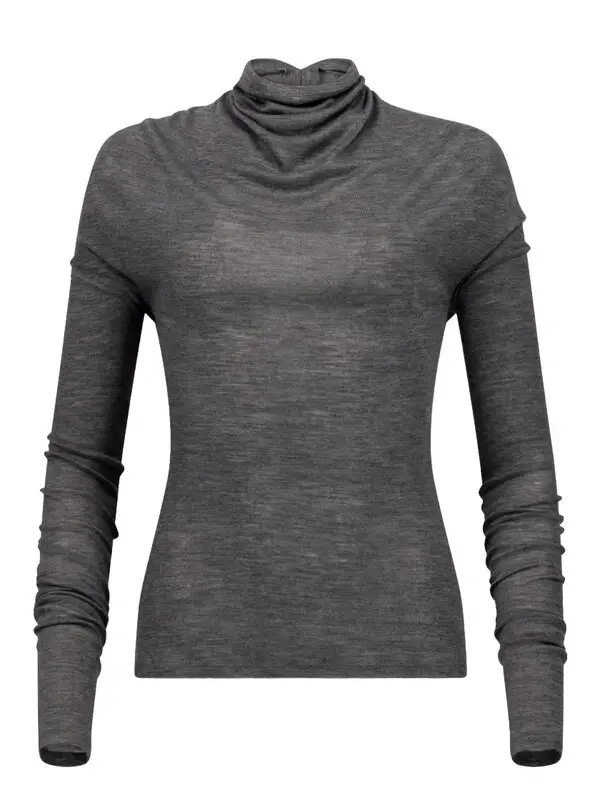 Victoria Beckham High Neck Long Sleeve Sweater - Gray