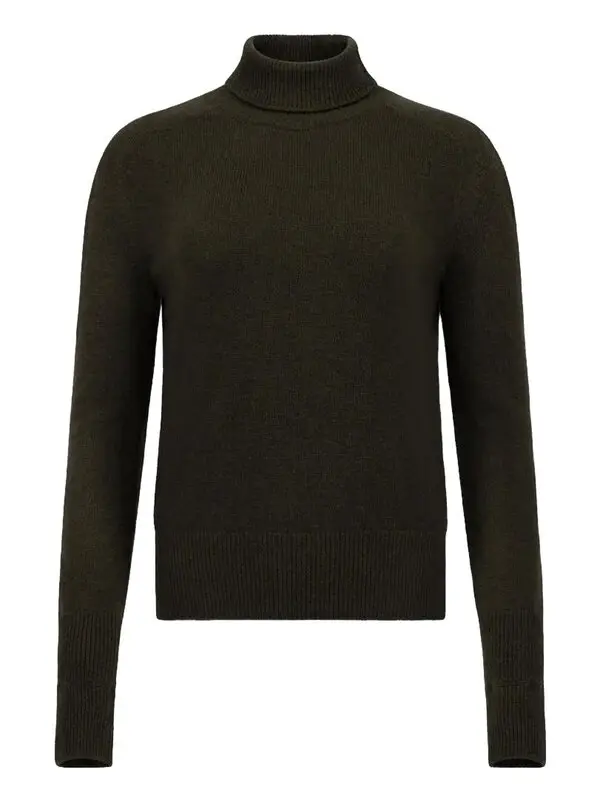 Victoria Beckham High Neck Long Sleeve Sweater - Green