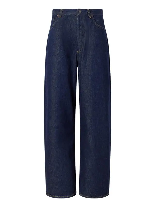 AGOLDE Rounded Baggy Regenerative Cotton Mid-rise Wide-leg Jeans - Blue