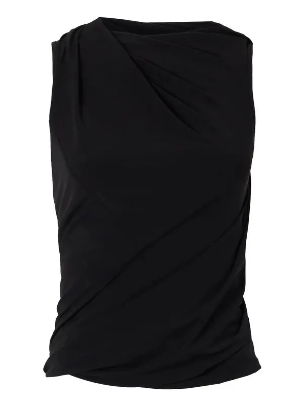 Rick Owens Luna Draped Crepe-jersey Tank - Black
