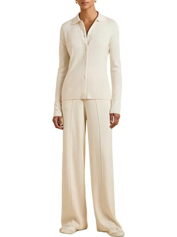 Olivia Von Halle Ivory Knitwear Set - White