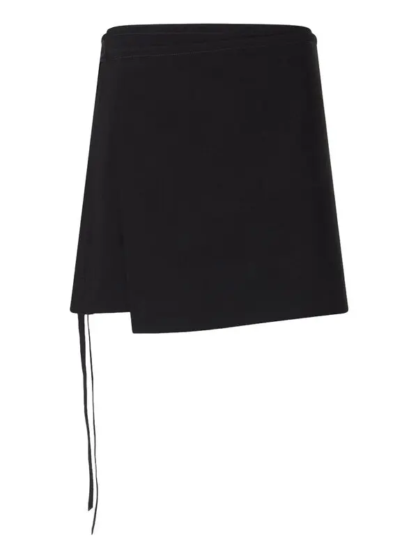 ANN DEMEULEMEESTER Crepe Wrap Mini Skirt - Black