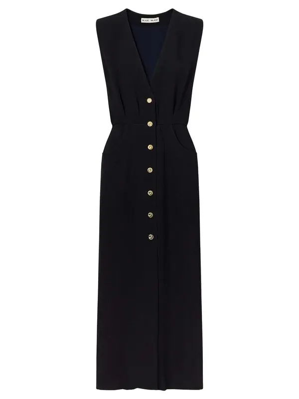 BLAZÉ MILANO Friesian Crepe Midi Dress - Black