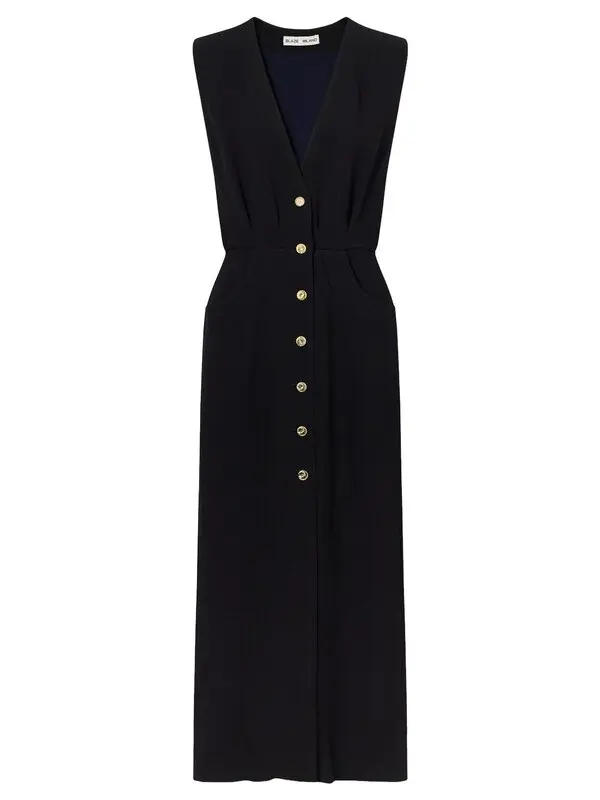 BLAZÉ MILANO Friesian Crepe Midi Dress - Black
