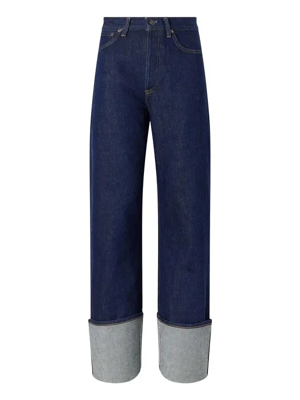 AGOLDE Big Cuff Jean Mid-rise Wide-leg Jeans - Dark Denim