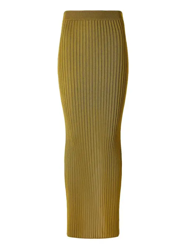 Balmain Ribbed Stretch Maxi Skirt - Green
