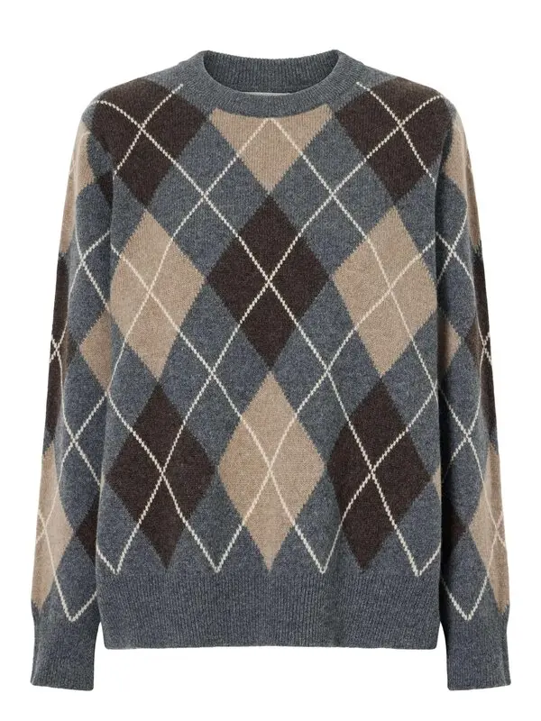 &daughter Daughter Ava Argyle Wool Sweater - Gray