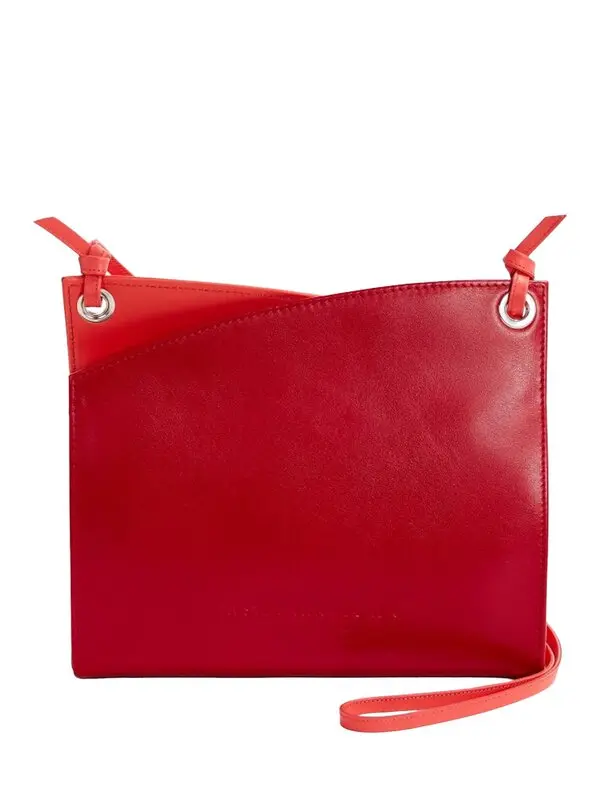 HESTER VAN EEGHEN Color-blocked Leather Shoulder Bag - Red
