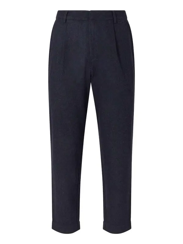 Folk Assembly Straight-leg Wool-blend Suit Trousers - Navy