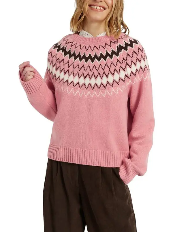 Chinti & Parker Wool-cashmere Fair Isle Sweater - Salmon