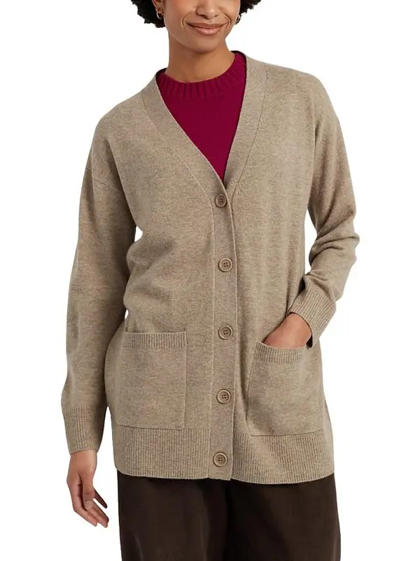 Chinti & Parker Long Wool-cashmere Cardigan - Warm Oatmeal