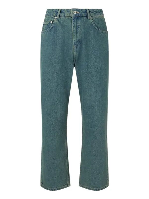 Folk Barrel-leg Jeans - Green
