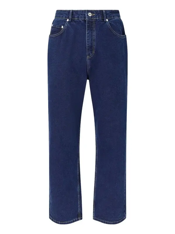 Folk Barrel-leg Jeans - Blue