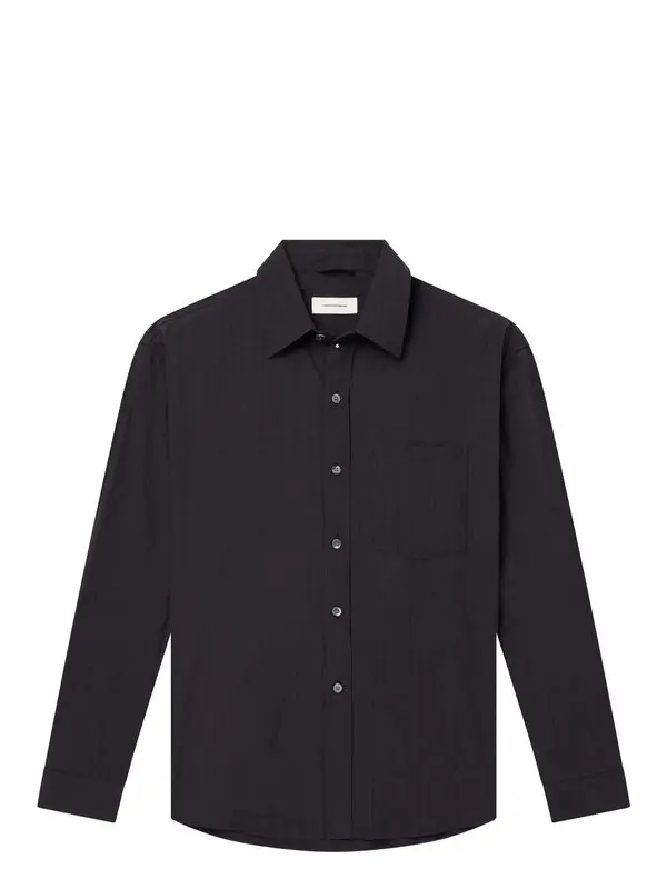 MFPEN Executive Striped Cotton-poplin Shirt - Brown