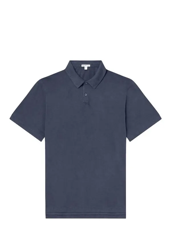 JAMES PERSE Slim-fit Supima Cotton-jersey Polo Shirt - Blue