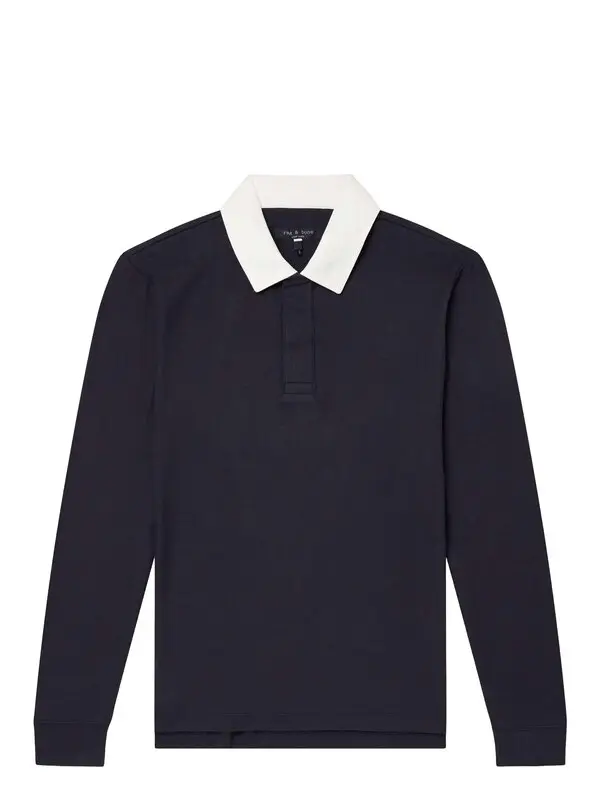Rag & Bone Cotton-piqué Polo Shirt - Black