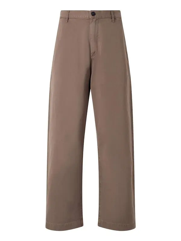AGOLDE Warwick Recycled Cotton Twill Wide-leg Trousers - Brown