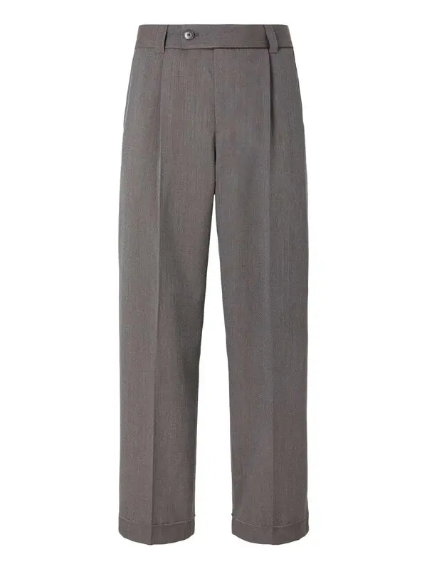 MFPEN Patch Straight-leg Wool-twill Trousers - Gray