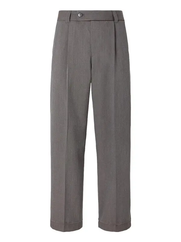 MFPEN Patch Straight-leg Wool-twill Trousers - Gray