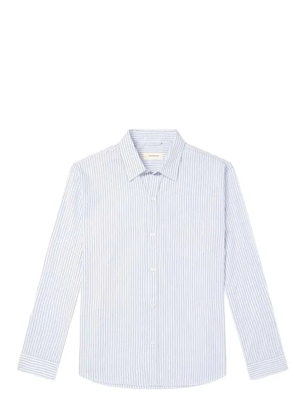 MFPEN Distant Striped Cotton-poplin Shirt - Blue