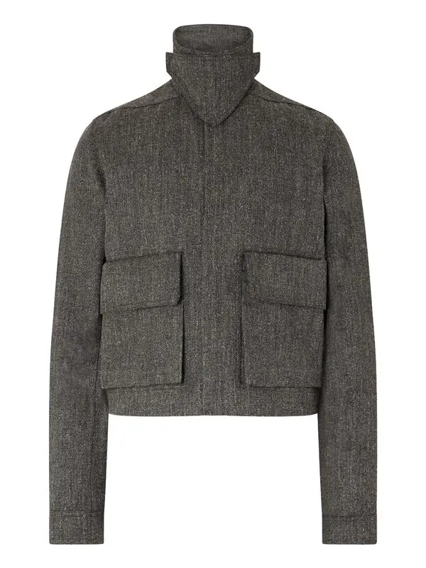 Rick Owens Tower Alice Mélange Wool Bomber Jacket - Gray