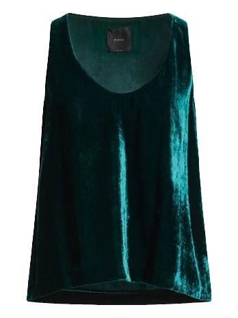 Pinko Velvet Sleeveless Scoop Neck Top - Green