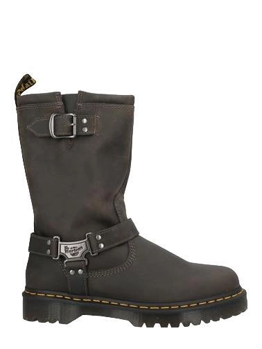 Dr. Martens Leather Buckled Boots - Grey