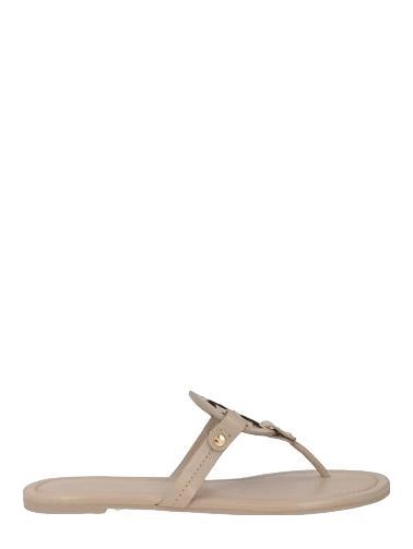 Tory Burch Leather Thong Sandals With Logo Embellishment - Grey