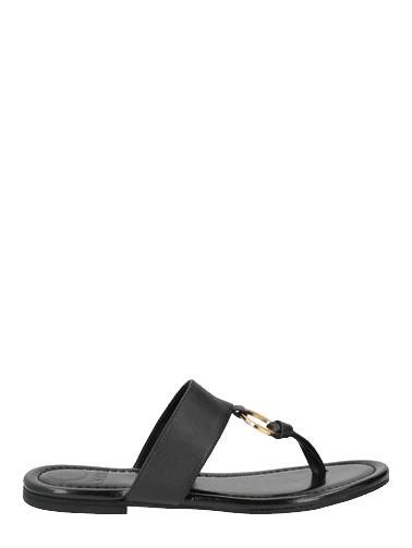 ODISSI Calfskin Thong Sandals - Black
