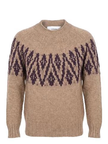 LARDINI Alpaca Wool Blend Sweater - Beige