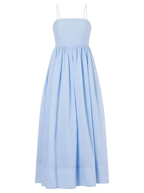 Aje Cotton And Silk-blend Maxi Dress - Blue