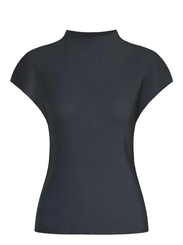 Issey Miyake Mist Plissé Blouse - Charcoal