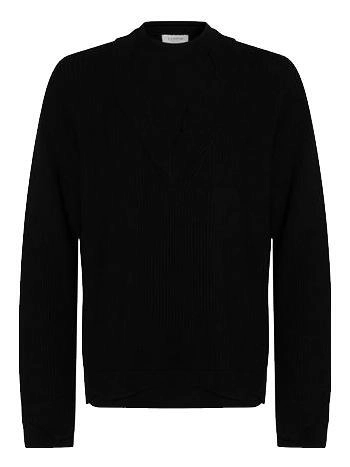 LANEUS Cable-knit Turtleneck Sweater - Black